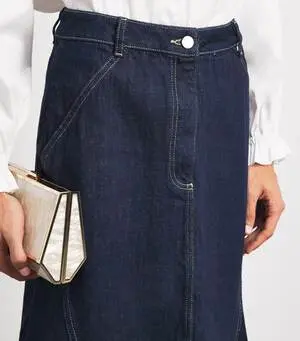 Safiyaa Luisella Denim Midi Skirt