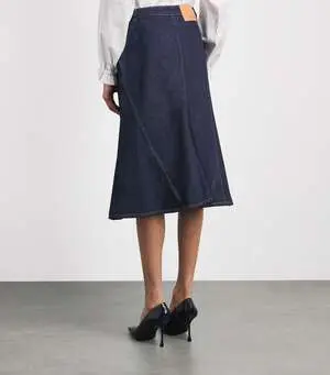 Safiyaa Luisella Denim Midi Skirt