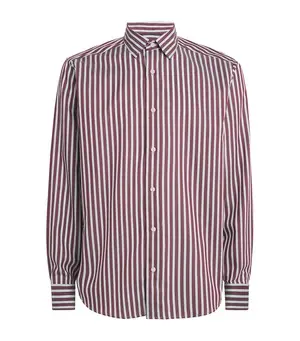 Eton Organic Cotton Bengal Stripe Shirt - Red