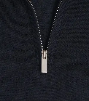 LARDINI Wool-silk-cashmere Quarter-zip Polo Sweater