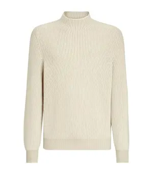 Brunello Cucinelli Cashmere High-neck Sweater - White