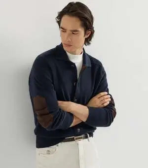 Brunello Cucinelli Cashmere Suede-trim Cardigan