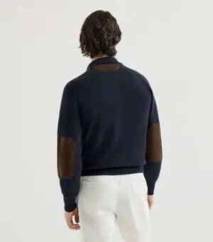 Brunello Cucinelli Cashmere Suede-trim Cardigan