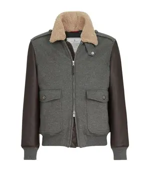 Brunello Cucinelli Cashmere Bomber Jacket - Grey