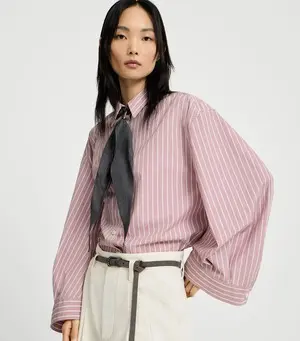 Brunello Cucinelli Cotton Poplin Stripe Shirt