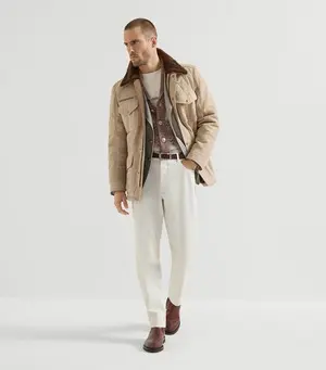 Brunello Cucinelli Waxed Shearling Safari Jacket