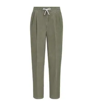 Brunello Cucinelli Cotton Drawstring Trousers - Green