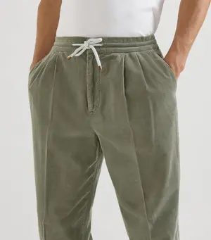 Brunello Cucinelli Cotton Drawstring Trousers
