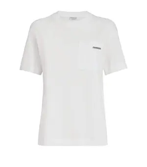 Brunello Cucinelli Cotton Monili-trim T-shirt - White