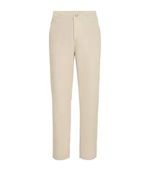 Brunello Cucinelli Cotton Canvas Straight Trousers - Beige