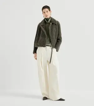 Brunello Cucinelli Cashmere Silk Organza Collar Rollneck Sweater