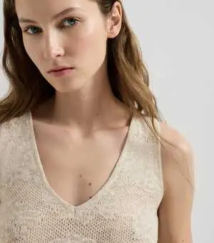 Brunello Cucinelli Silk-alpaca-wool Lace-detail Top