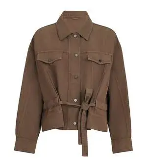 Brunello Cucinelli Cotton-linen Waist-tie Jacket - Brown