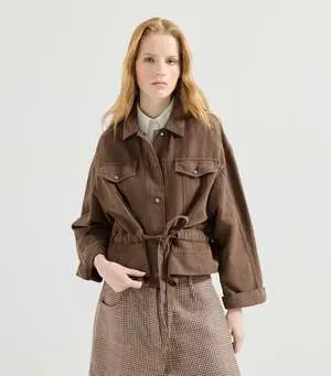 Brunello Cucinelli Cotton-linen Waist-tie Jacket