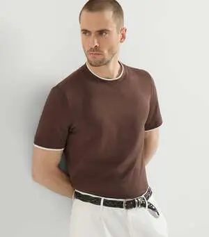 Brunello Cucinelli Cotton Faux-layer T-shirt - Brown