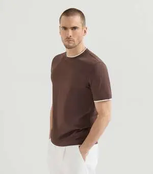 Brunello Cucinelli Cotton Faux-layer T-shirt - Brown