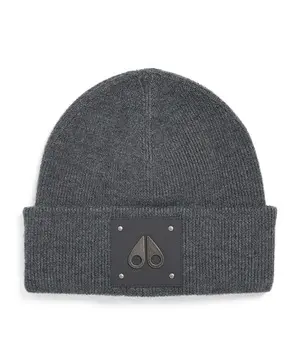 Moose Knuckles Wool Logo Beanie - Grey