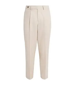 Colombo Cashmere Pleated Straight Trousers