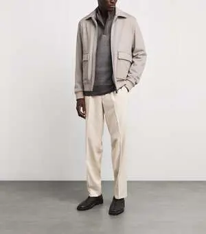 Colombo Cashmere Pleated Straight Trousers