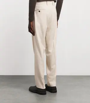 Colombo Cashmere Pleated Straight Trousers