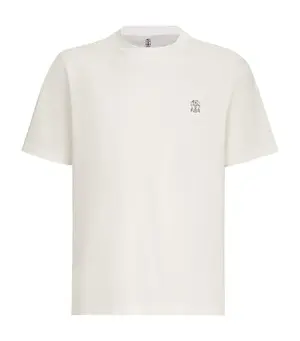 Brunello Cucinelli Cotton Logo T-shirt - White