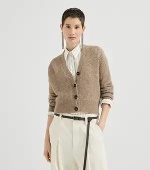 Brunello Cucinelli English Rib Sequin Cardigan