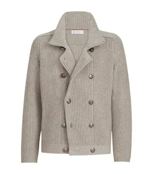 Brunello Cucinelli Cashmere Double-breasted Cardigan - Grey