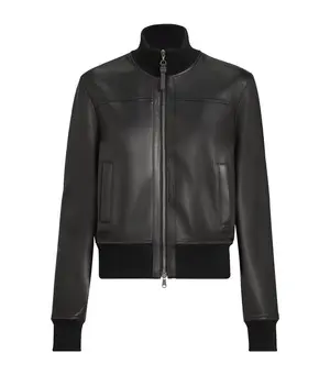 Brunello Cucinelli Nappa Leather Bomber Jacket - Black