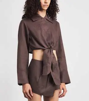 Cult Gaia Linen Kate Tie Shirt