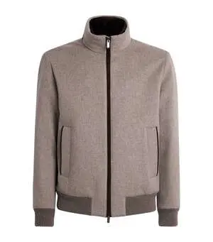 Paul & Shark Cashmere Padded Bomber Jacket - Beige