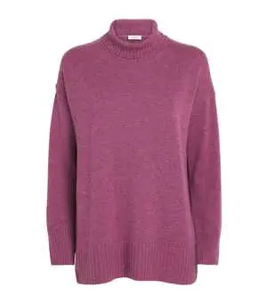 Lafayette 148 New York Cashmere Funnel-neck Sweater - Pink