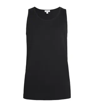 Sunspel Superfine Cotton Vests - Black