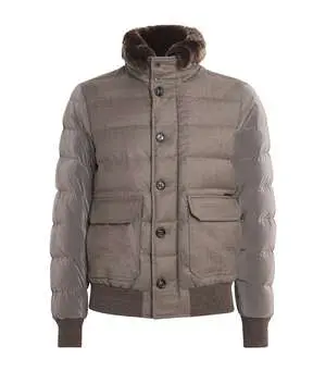 MOORER Fur-trim Fantoni Down Jacket - Beige
