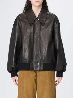Khaite Leather Bomber Jacket