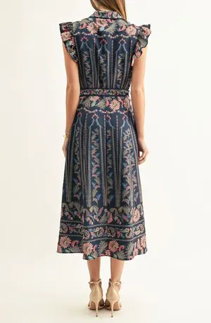 Adelyn Rae Karly Mixed Print Shirtdress