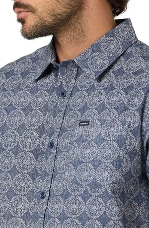 O'Neill Terrace Standard Fit Short Sleeve Button-up Shirt - Navy