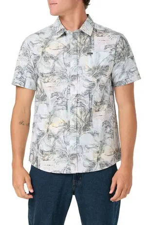 O'Neill Terrace Standard Fit Short Sleeve Button-up Shirt - White