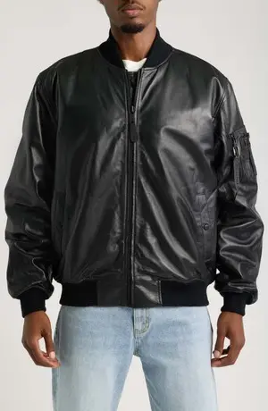 Alpha Industries Ma-1 Heritage Leather Bomber Jacket