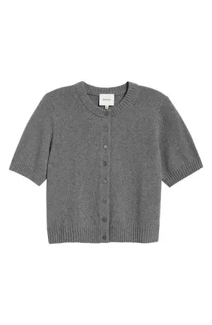 REFORMATION Maude Recycled Cashmere Blend Short-sleeve Cardigan - Thunder