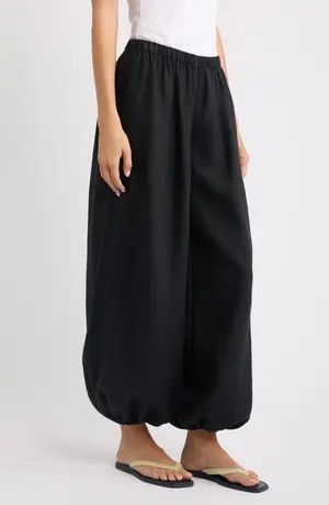Faithfull The Brand Kortez Balloon Linen Pants - Black
