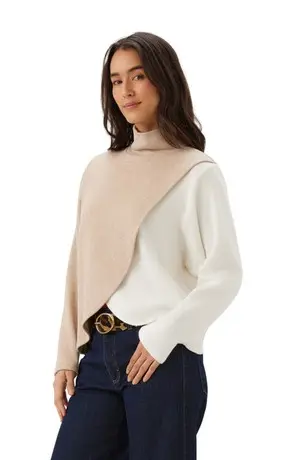 Karen Kane Crossover Colorblock Top
