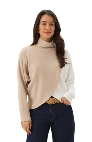 Karen Kane Crossover Colorblock Top