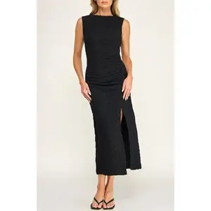 SOCIALITE Sleeveless Textured Knit Maxi Dress - Black