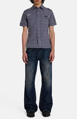 JADED LONDON Scout Check Short Sleeve Button-up Shirt