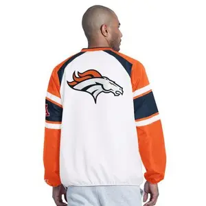 STARTER Denver Broncos Infield Play Raglan Pullover Jacket By