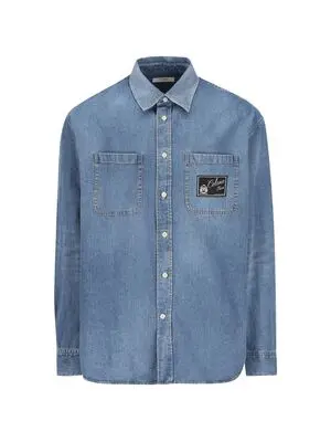 Celine Logo Cotton Denim Shirt - Multicolor
