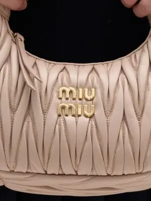 Miu Miu Wander Small Leather Hobo Bag