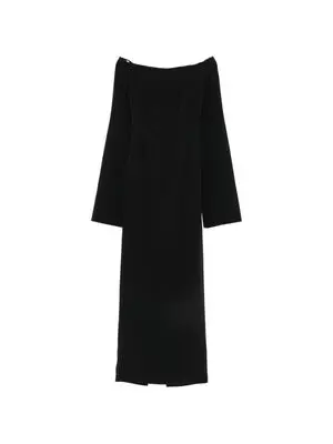 Solace London Marcella Maxi Dress Black Crepe - Multicolor