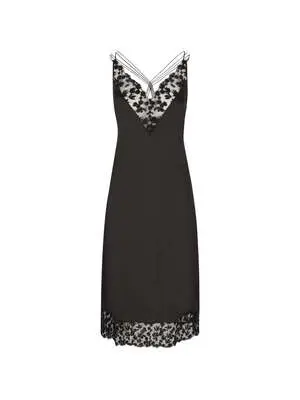 Fendi Lace-detail Silk Long Dress - Multicolor