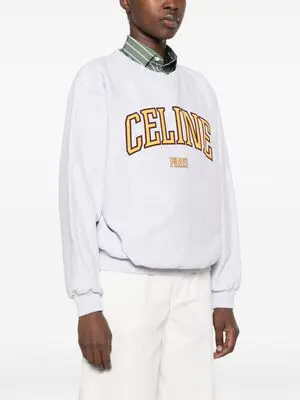 Celine Logo Cotton Crewneck Sweatshirt